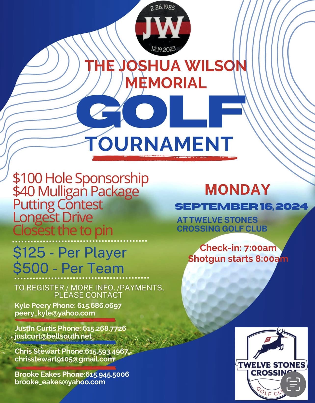 1st Annual Joshua Wilson Memorial Tournament - Twelve Stones Crossing ...